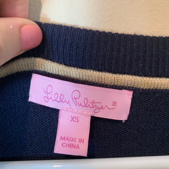 Lilly Pulitzer | Sweaters | Lilly Pulitzer Navy Blue Metallic Starfish ...